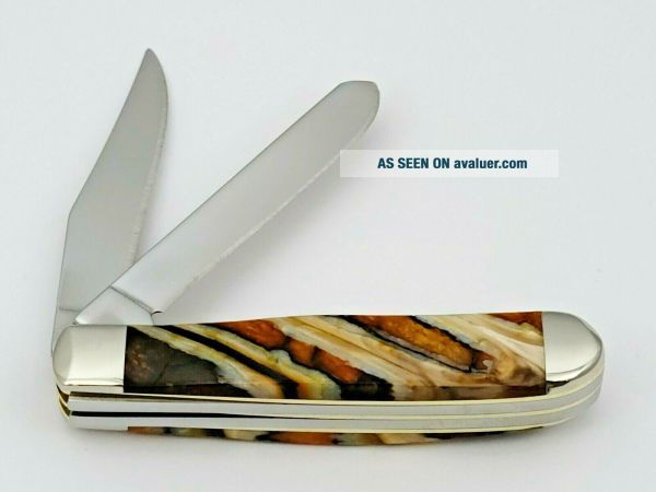 2020 Case XX USA Custom Tiny Trapper Knife Exotic Amber Grain Cut ...
