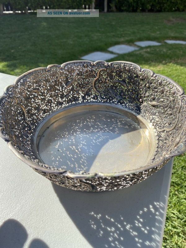 Vintage Chinese Bowl With Birds And Animals Basket | #24648397