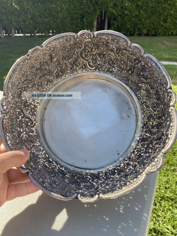 Vintage Chinese Bowl With Birds And Animals Basket | #24648397