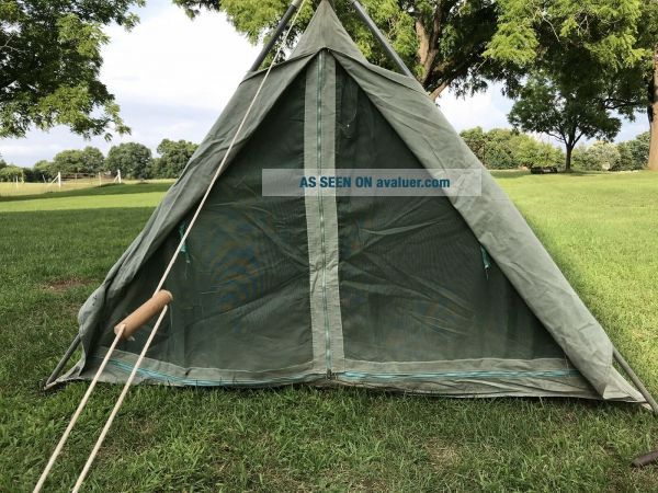 Vintage Canvas Tent 6Ftx8Ftx4Ft High With Outside Aluminum Frame ...