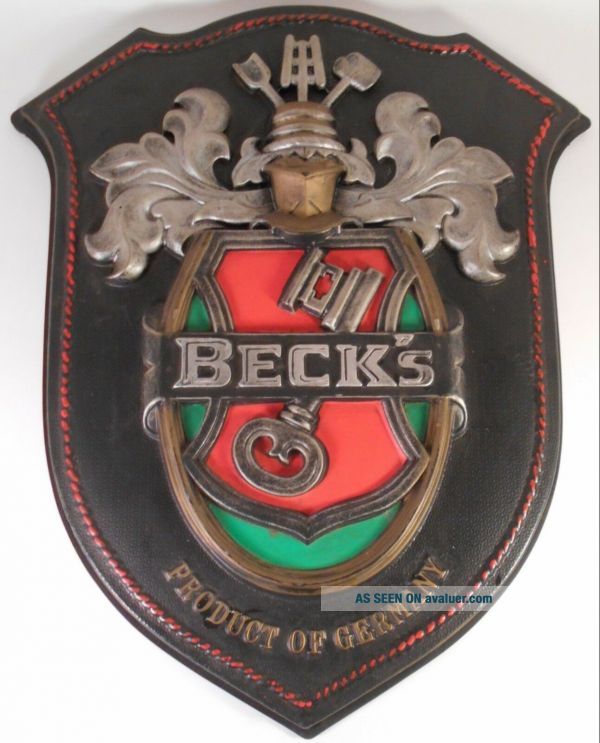 Vintage German Beck ' S Beer 3D Crest/Shield/Coat Of Arms Sign | #24507264