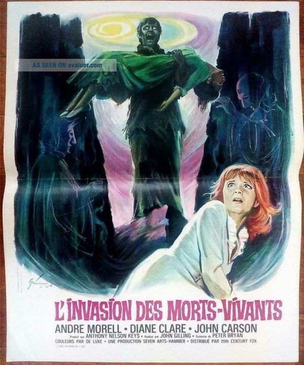 HAMMER HORROR PLAGUE OF THE ZOMBIES VINTAGE FILM POSTER | #24752060