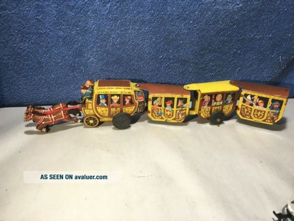 Vintage Marx Tin Litho Wind Up OVERLAND STAGE - US MAIL W HORSES ...