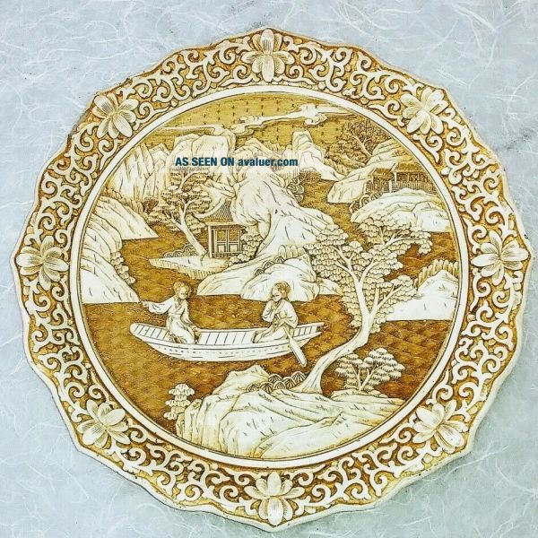 Vintage Chinese Hand Crafted Carved White Cinnabar Lacquer Plate 10 ...