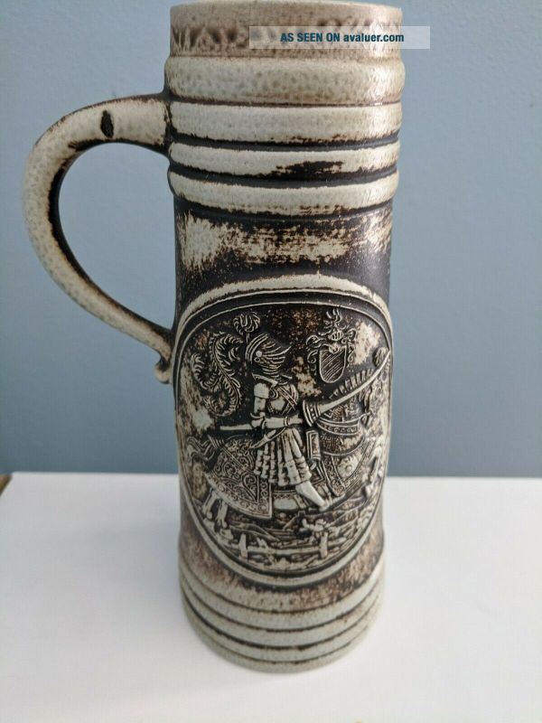 Vintage Gerz W. German Tall Beer Stein W/ Knights On Horses | #24626354