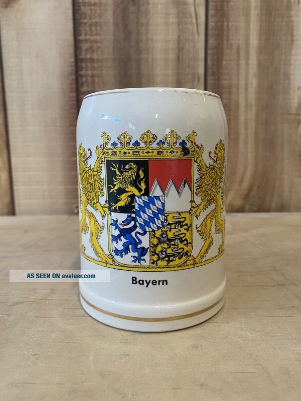 Vintage Beer Stein Bavaria Germany Bayern Coat Of Arms. 5L | #24628532