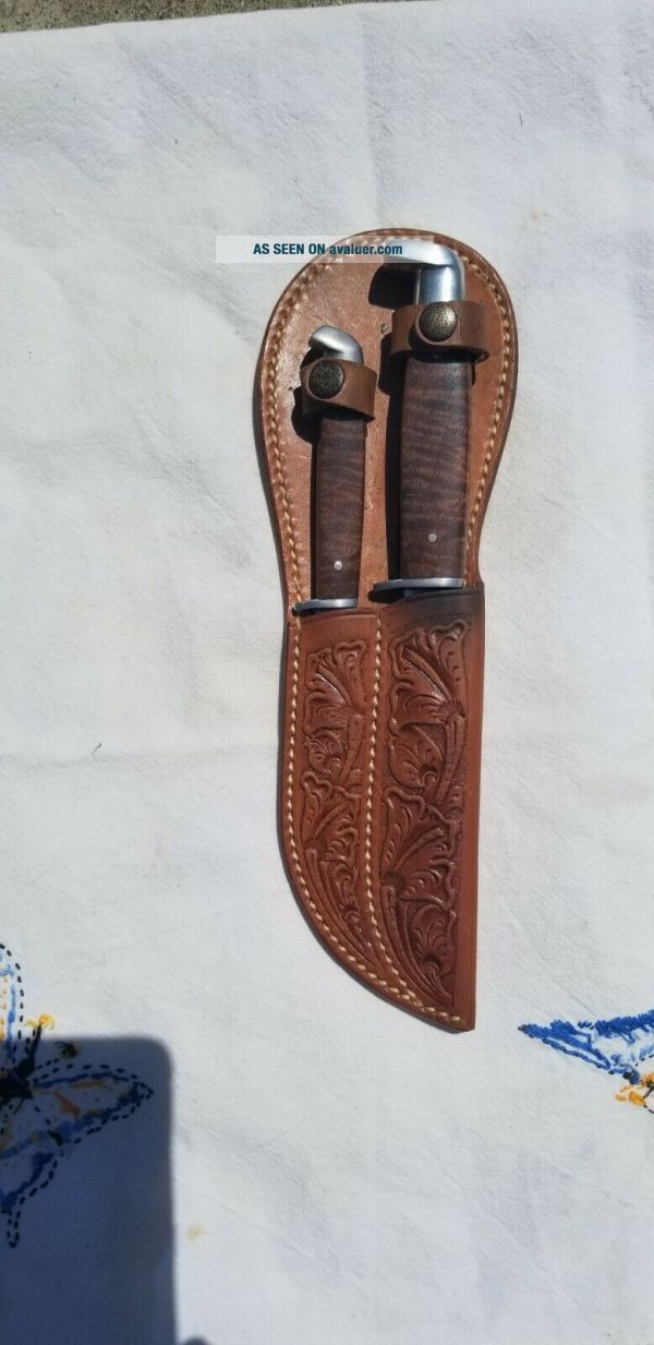 Vintage Queen Steel Twin Pak Fixed Blade Hunting Knives/ USA Made ...