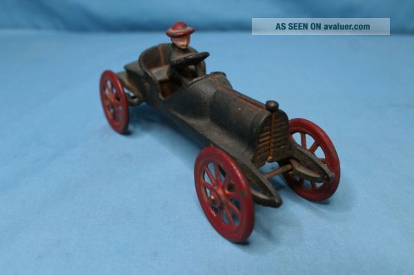 Rare Vintage 1920s John Wright Cast Iron Boat Tail Race Car W/ Driver 9 ...