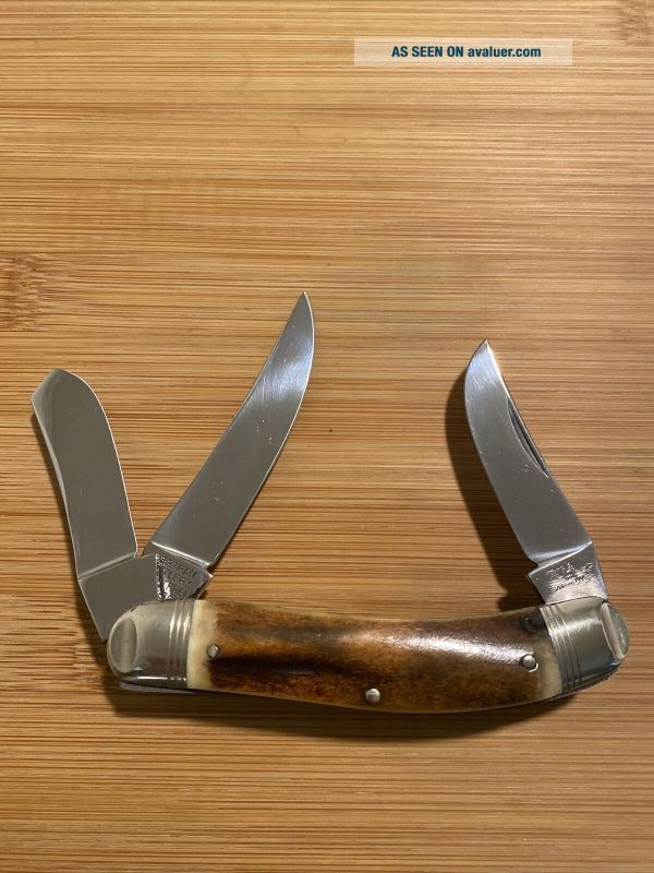 Hen & Rooster Quarter Master Stag Handle Folding Knife | #24670115