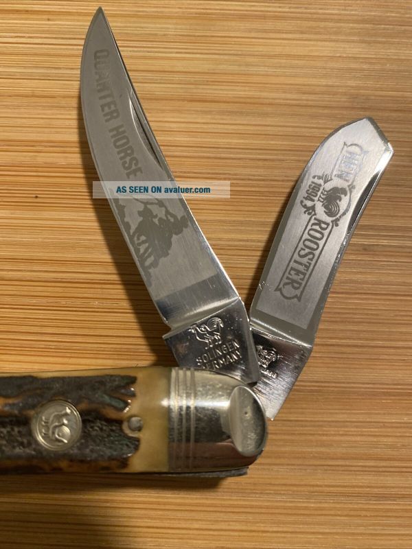 Hen & Rooster Quarter Master Stag Handle Folding Knife | #24670115
