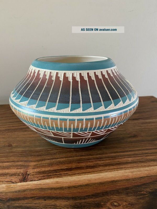 Vintage Native American Pottery Handmade Navajo Indian Signed Native ...