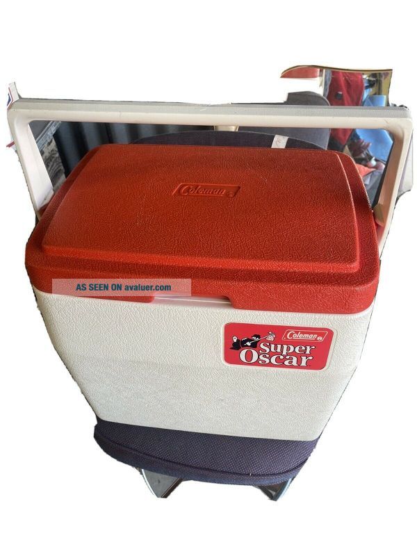 Vintage 80s Coleman OSCAR Red White Cooler Ice Chest 5276 Beer Made USA ...