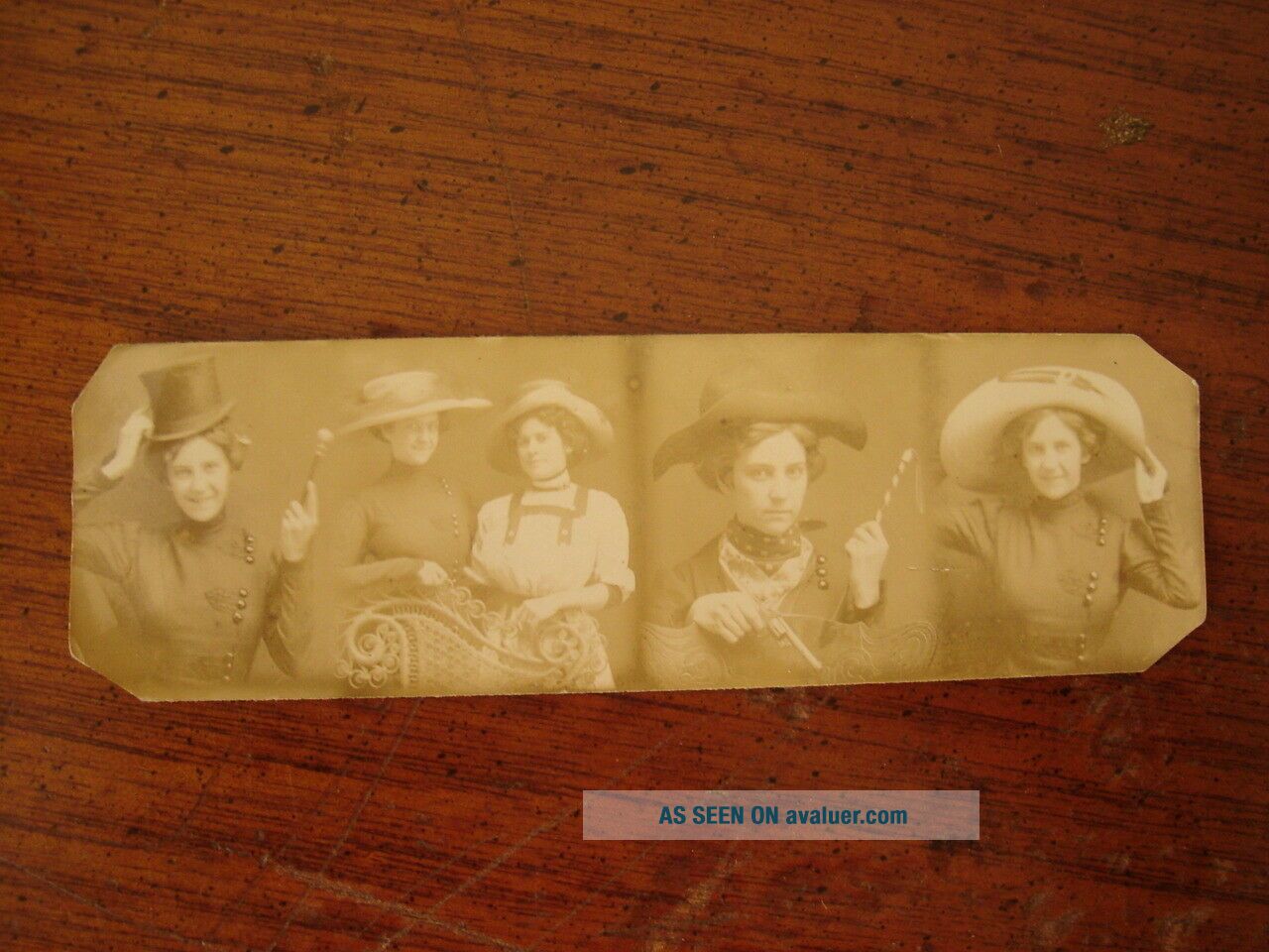 OLD VINTAGE ARCADE BOOTH PHOTO STRIP WOMAN WOMEN IN VARIOUS COSTUMES ...
