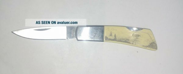 Gerber International Silver Knight Scrimshaw Pocket Knife Eagle | #24774118
