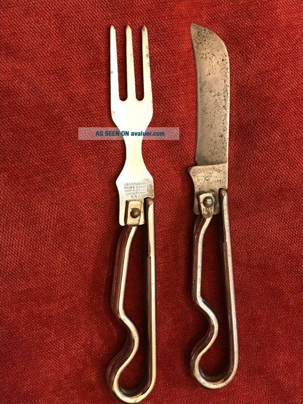 Two Geo Schrade Wire Jacks Knife And Fork | #24775255