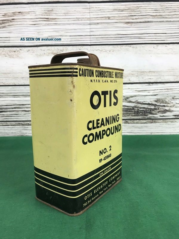 Vintage Otis Elevator Empty 1 Gallon Cleaning Compound Advertising Oil ...