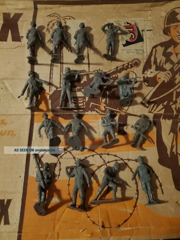 Vintage Marx Battleground Desert Fox German Soldiers Dark Grey Complete ...