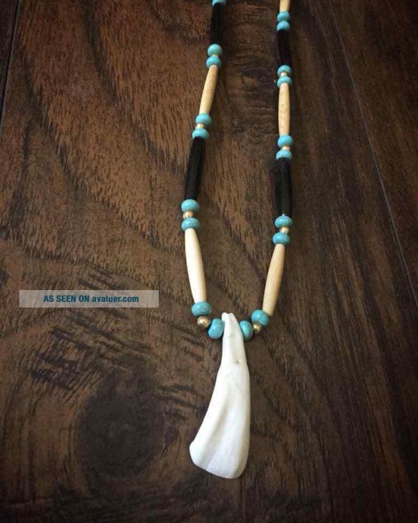 Buffalo Tooth Necklace NATIVE AMERICAN MADE Cherokee Pow Wow Regalia ...
