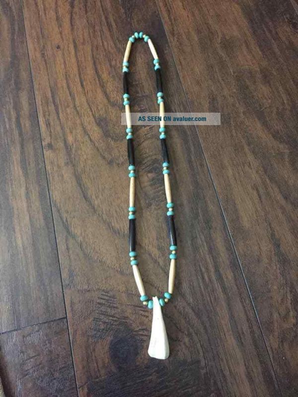 Buffalo Tooth Necklace NATIVE AMERICAN MADE Cherokee Pow Wow Regalia ...