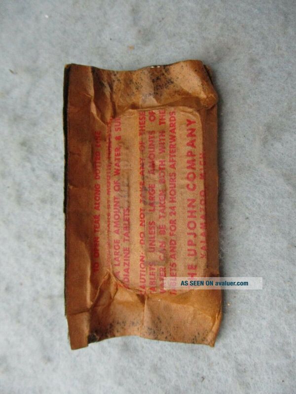 WWII US Army Sulfa Wound Tablets Packaging Rare Vintage Marked UpJohn ...