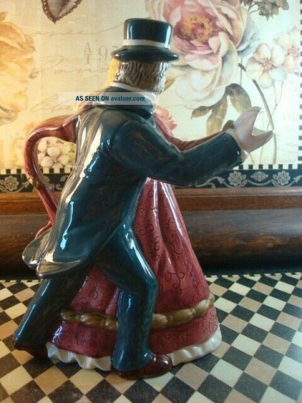 Porcelain Ceramic Teapot With Shiny Glaze Of A Victorian Couple Dancing ...