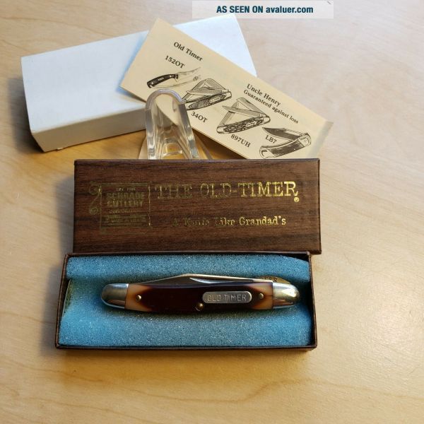 Near Schrade Old Timer 180T Liner Lock Vintage Knife W/ Papers | #24897454