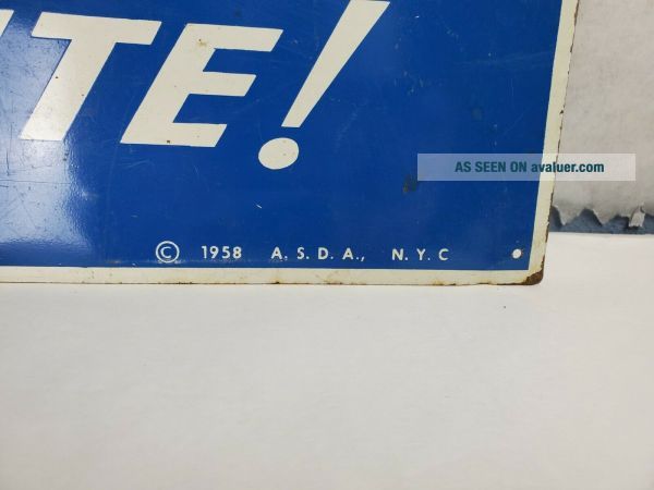 Vintage 1958 All Star Dairy Foods Tin Sign | #24896050