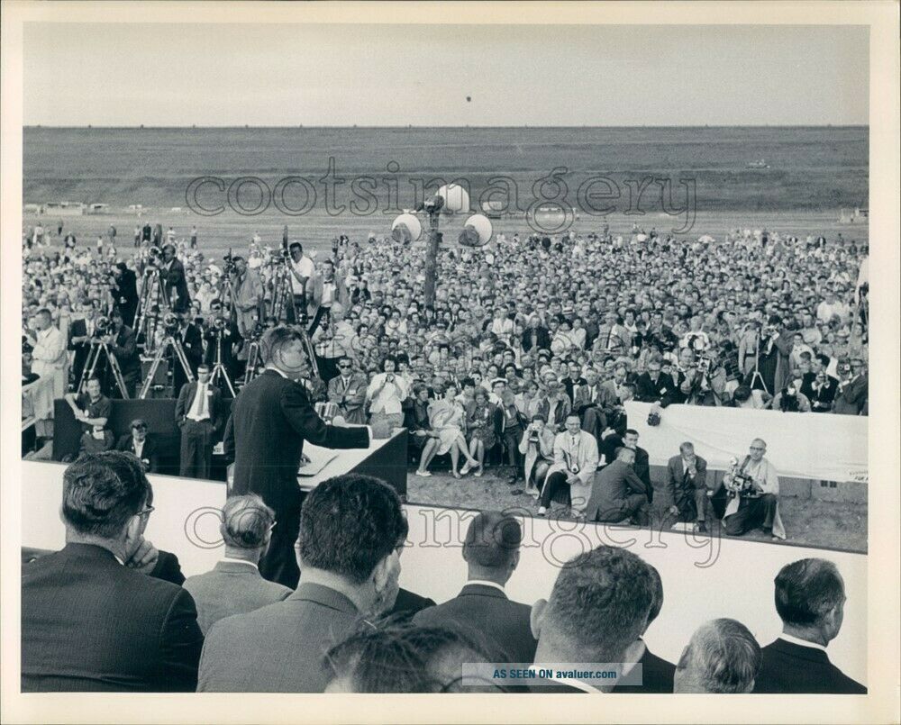 1962 Press Photo President John Kennedy At Dedication Of Oahe Dam South ...