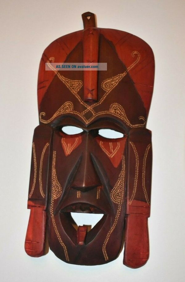 Hand Carved And Painted Wooden African Mask | #25119201