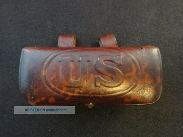 US 7 Cavalry Marked Leather Cartridge Pistol Box Rock Island Arsenal ...