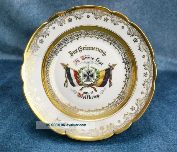 Imperial German WW1 Antique Old Ceramic Plate Painted Dish Porcelain ...