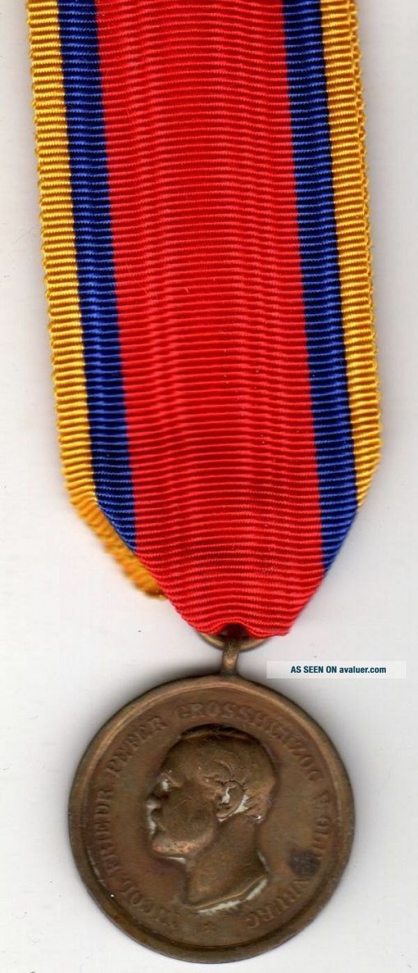 Pre WWI German Oldenburg 1866 Campaign Combat Medal Austria Prussia War ...