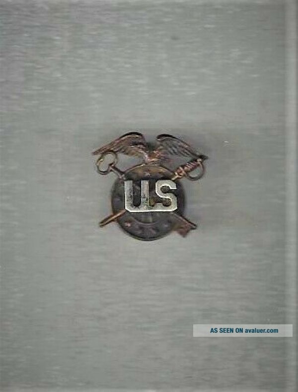 WWI US ARMY QUARTERMASTER SWEETHEART PIN EAGLE CROSSED KEY SWORD & U. S ...