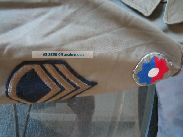 WWII US Army 9th Infantry Division M - 43 Jacket With Rank Patches ...