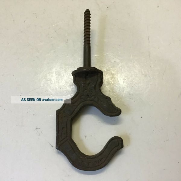 Antique Large Fancy Cast Iron Ceiling Hook Hanging Library Oil Lamp ...