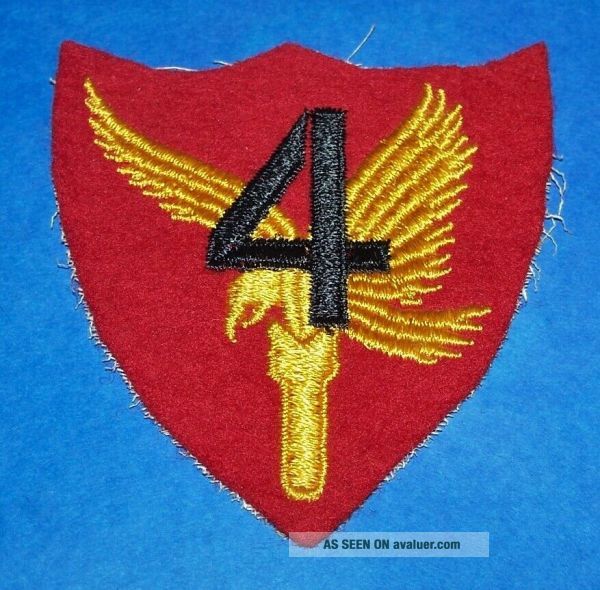 CUT - EDGE WOOL FELT WW2 USMC 4th MARINE BASE DEFENSE AIR WING PATCH ...