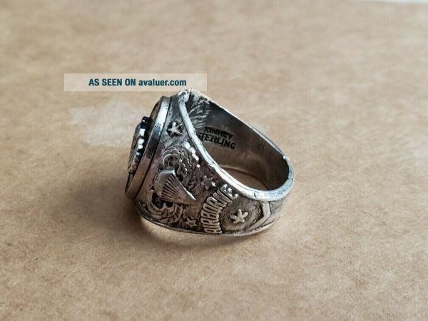 RARE WW2 Sterling Airborne Ring WWII Paratrooper Silver Ring Field Gear ...