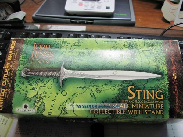 Lord Of The Rings Sting Sword, 1/3 Scale Miniature Collectable With ...