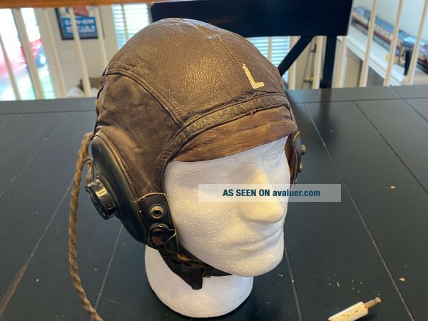 World War II A - 11 Leather Flight Helmet USAAF USAAC Fighter Pilot ...
