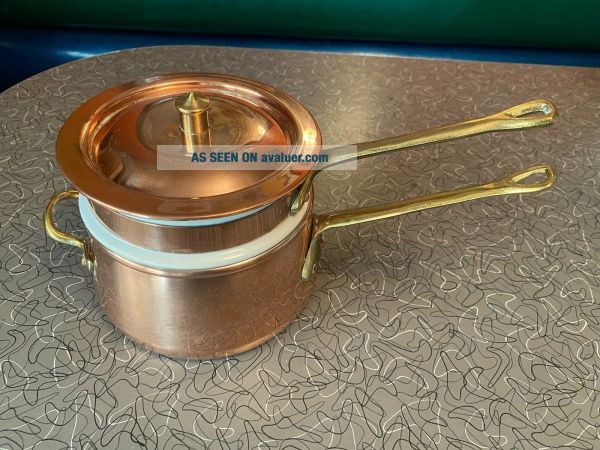 Copper And Ceramic Double Boiler Taurus Made In Portugal | #25240468