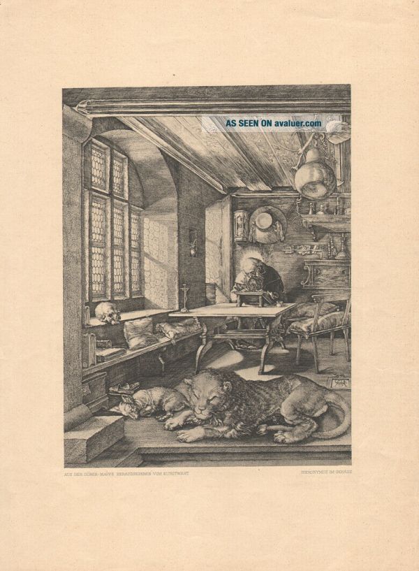 ALBRECHT DÜRER - St. Jerome In His Study Rare RELIGIOUS Art PRINT ...