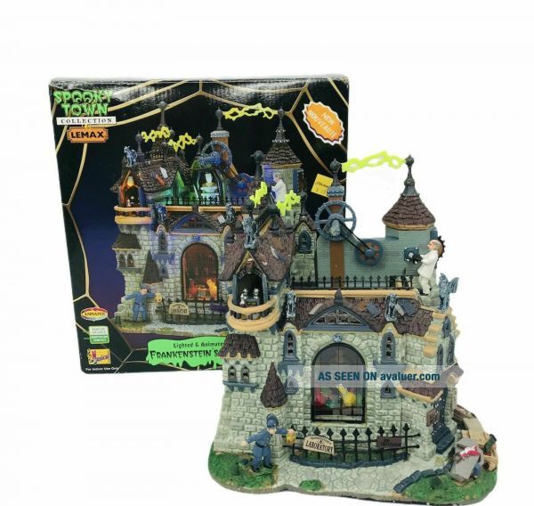 Lemax Spooky Town Frankenstein ' S Laboratory 75501 Retired Halloween ...