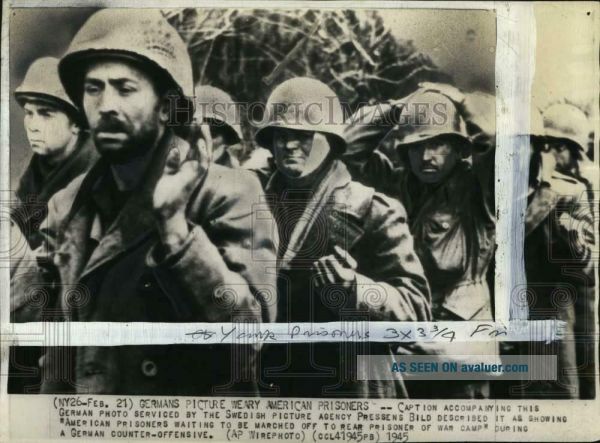 1945 Press Photo US Prisoners Await March To Prison Camp During World ...