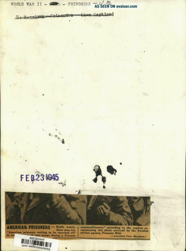 1945 Press Photo US Prisoners Await March To Prison Camp During World ...