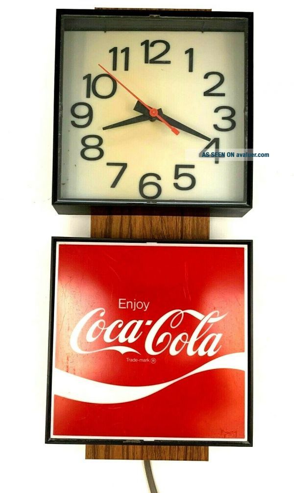 Vintage 22” Coca Cola Lighted Clock Electric 1970 ' S Not Or Rep ...