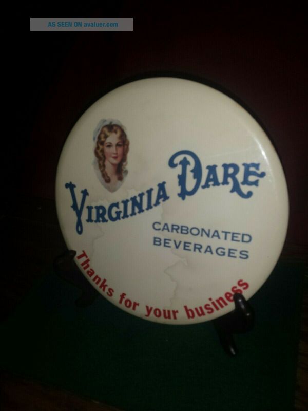 1950 ' S Virginia Dare Soda Tin Over Cardboard Button Sign | #25263557