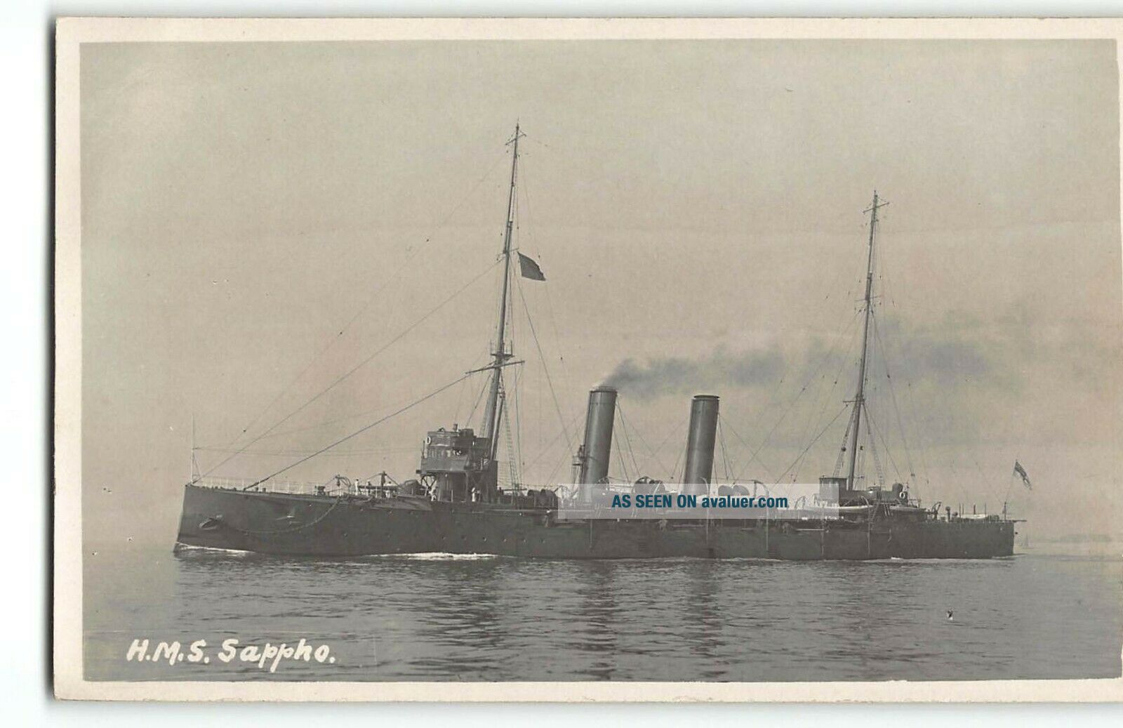HMS Sappho British Royal Navy Ship WWI RPPC Real Photo Postcard - P3 ...