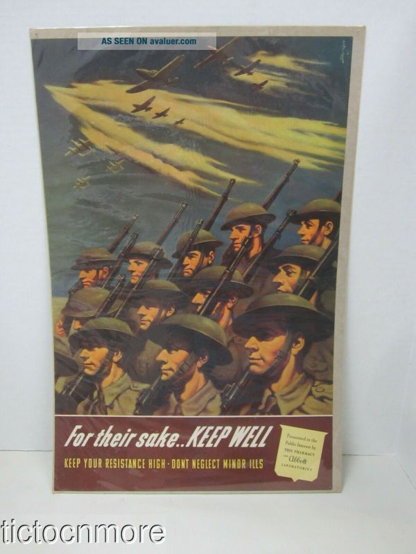 WWII SOLDIERS FOR THEIR SAKE KEEP WELL ABBOT PUBLIC INTEREST WAR EFFORT ...