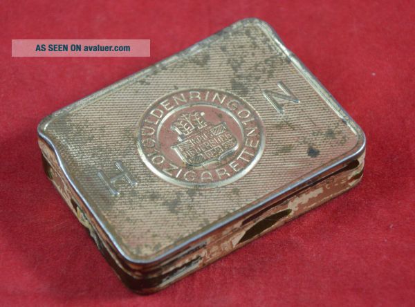 GERMAN WWII WEHRMACHT SOLDIER CIGARETTES RATION TIN / BOX Guldenring ...