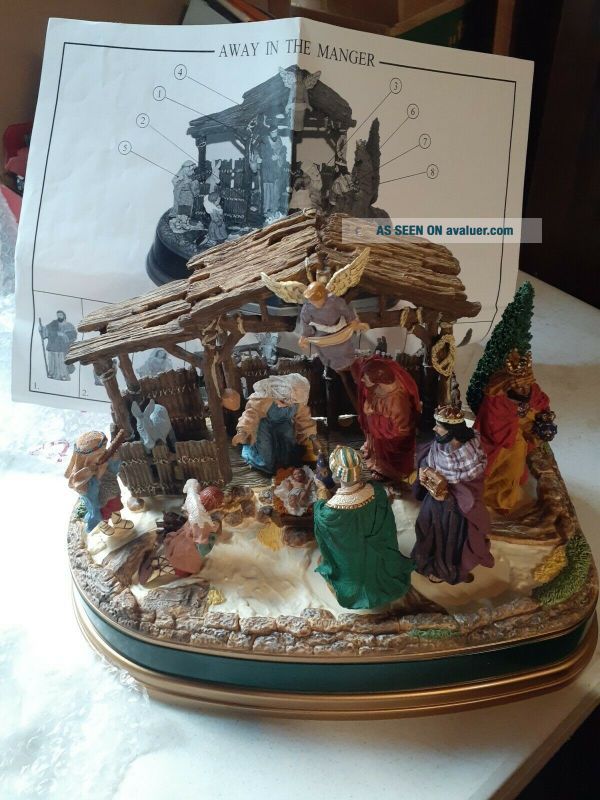 1998 MR CHRISTMAS Away In The Manger Animated Musical Lighted Nativity ...